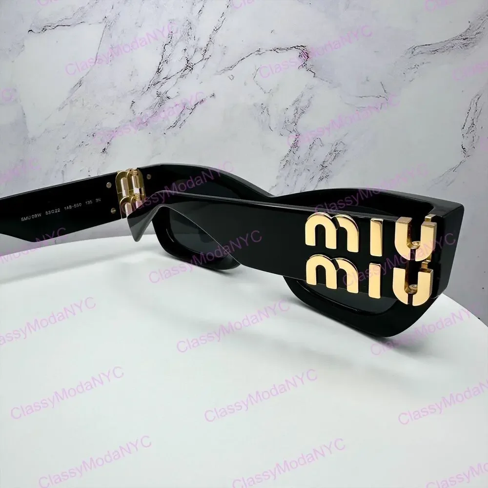 Miu Miu | Accessories | Miu Miu Sunglasses New Black Acetate Gold Metal ...